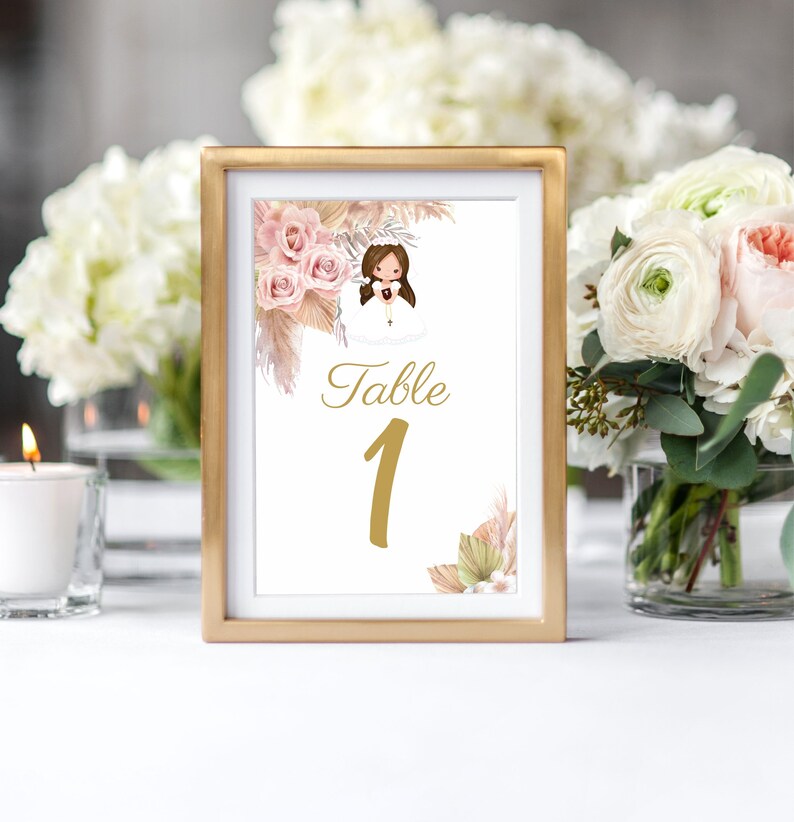 Boho First Holy Communion Seating Chart, Boy First Communion, Editable ...