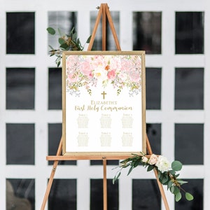 Table Number Template, Printable Table Numbers, First Communion ...