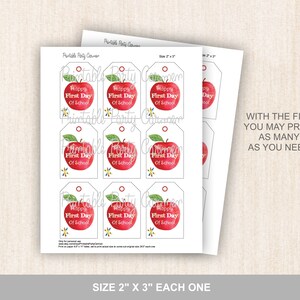 Happy First Day of School Gift Tag, Back to School Printable Tag ...