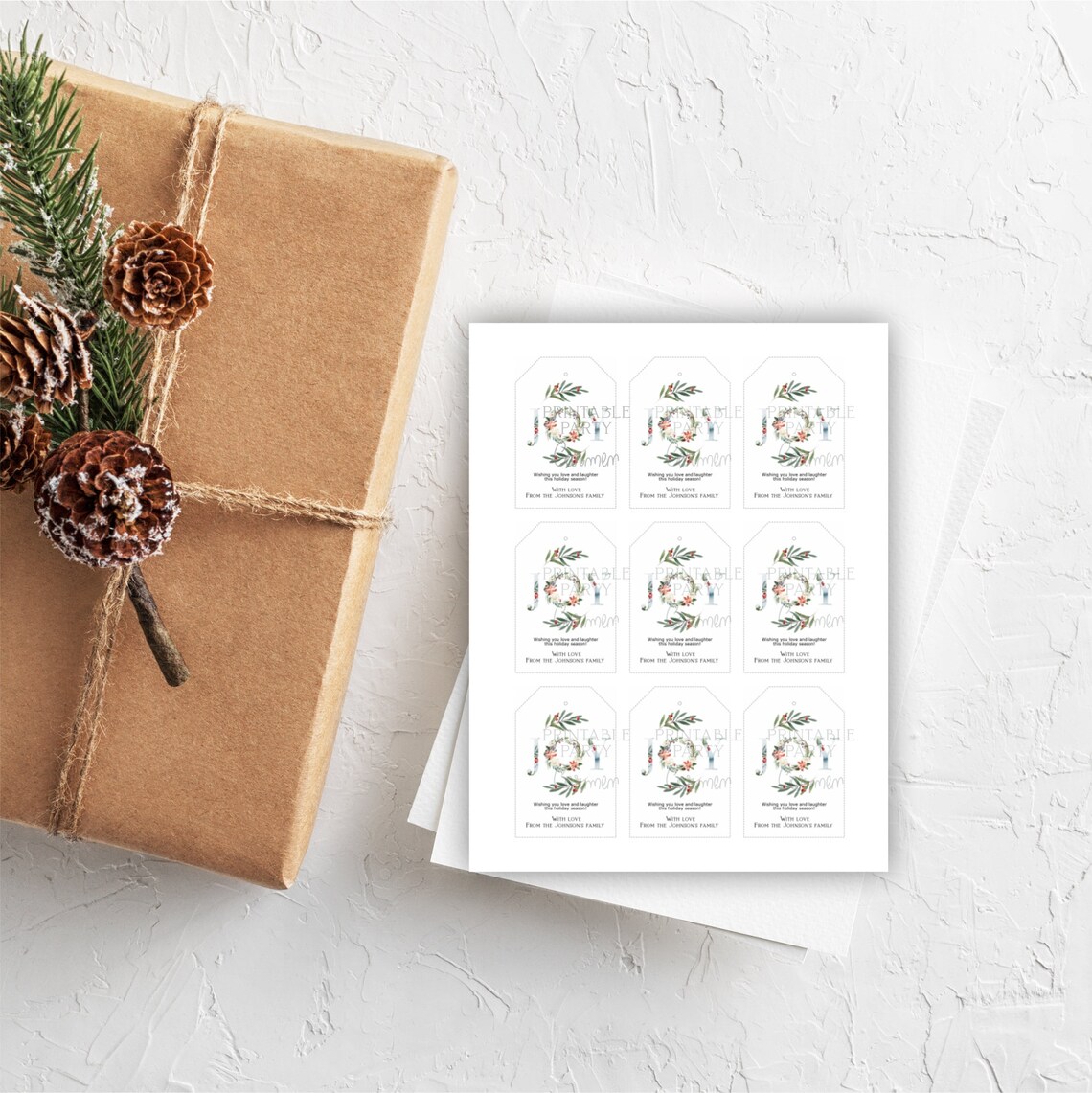 JOY Gift Tags Printable, Christmas Gift Tags, Printable Christmas Tags ...