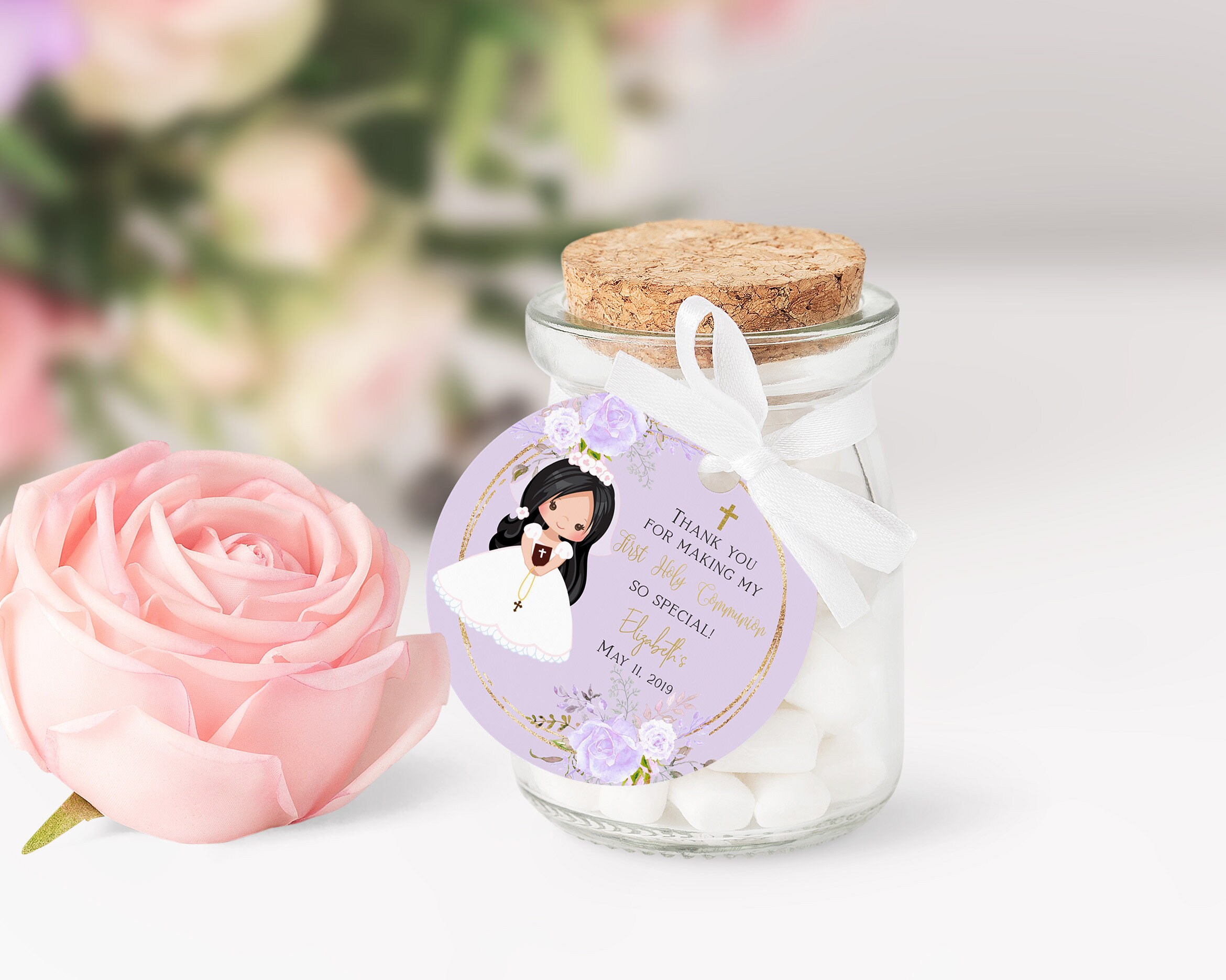 Purple First Communion Welcome Sign Girl, 1st Communion Poster, First ...
