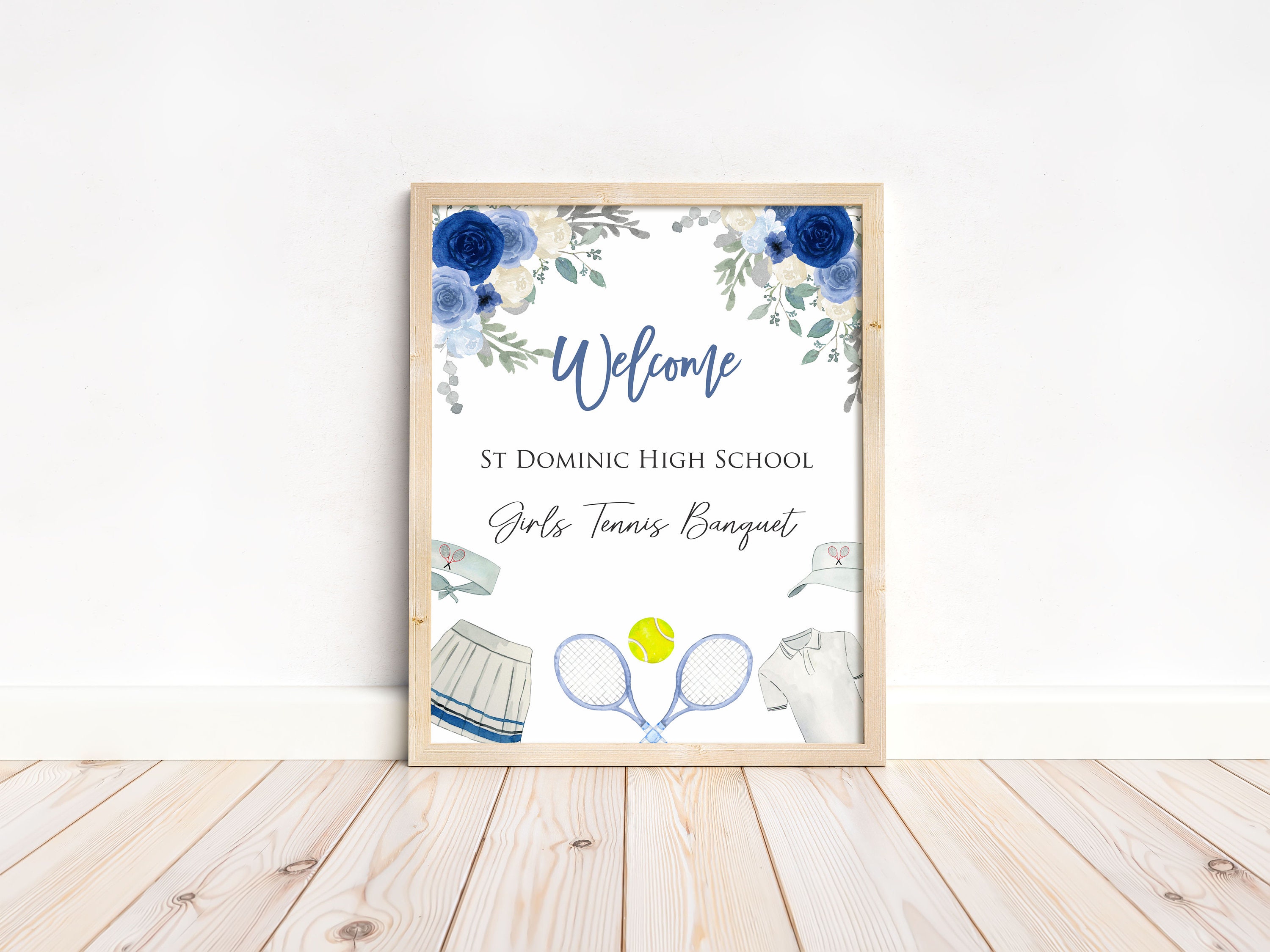 Tennis Welcome Sign, Printable Sign, Tennis Theme Party Decorations ...