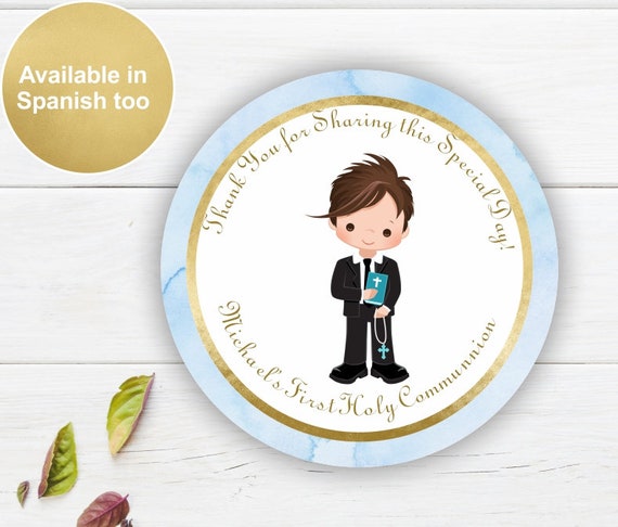 First communion favor tags, boy fisrt communion, printable favor tags ...