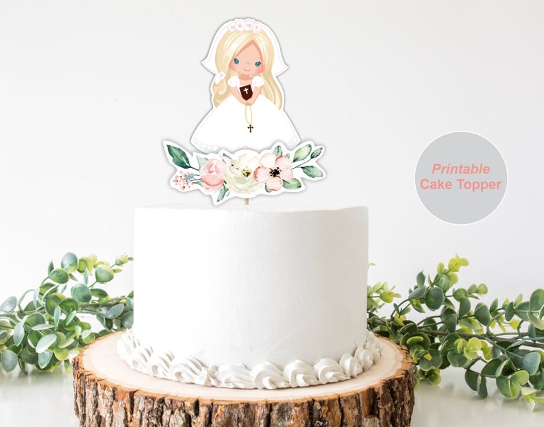 CENTERPIECES First Holy Communion Printable, Girl First Holy Communion ...