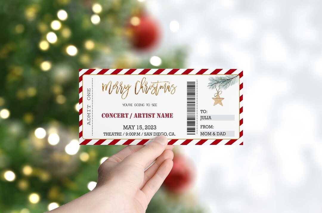 CHRISTMAS Concert Gift Ticket Surprise Gift Voucher Surprise - Etsy