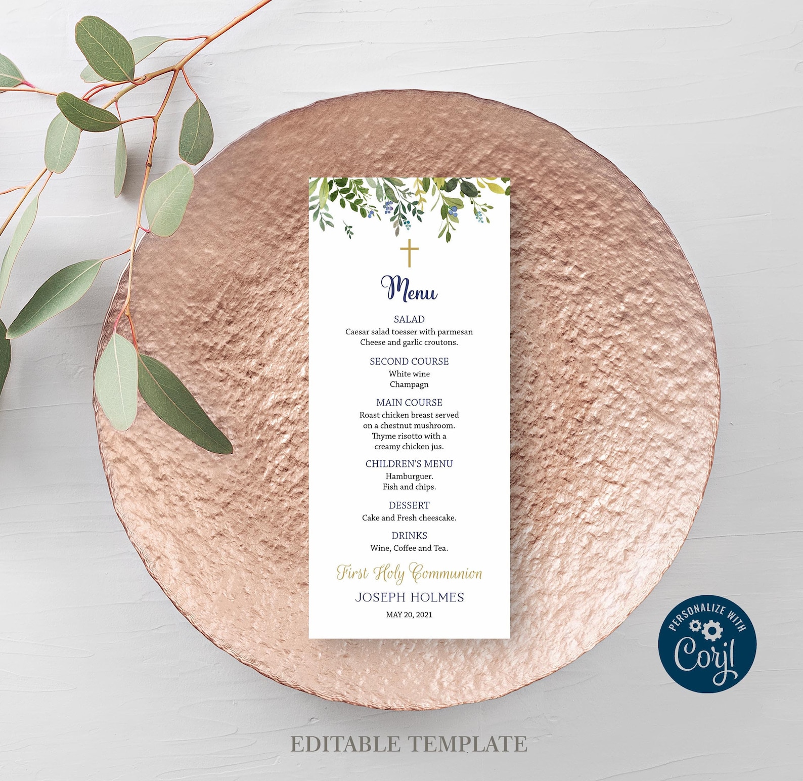 Printable Menu First Holy Communion Siblings Communion Twins | Etsy