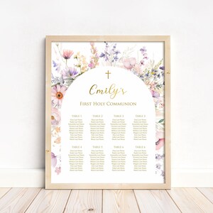 Wildflowers First Holy Communion Seating Chart, Girl First Communion ...