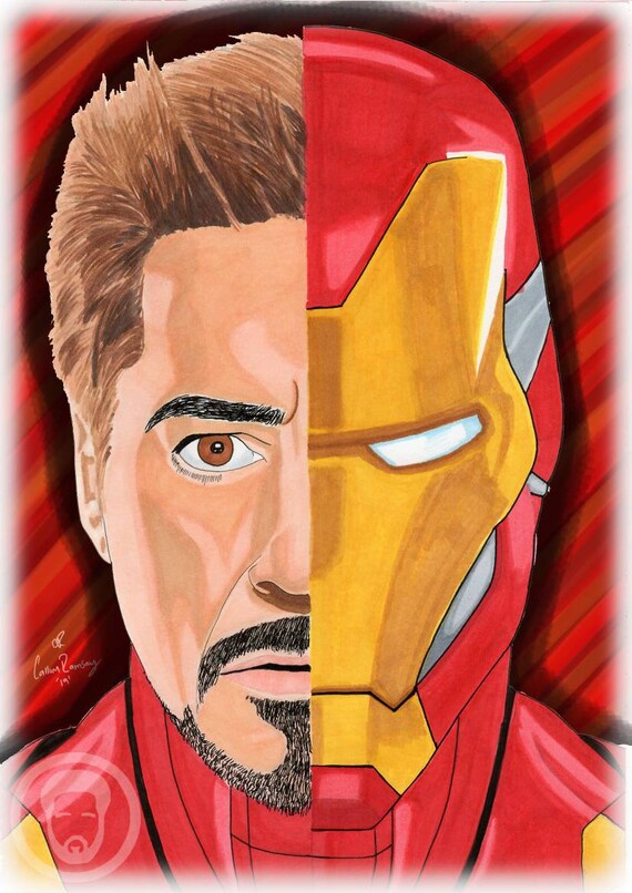 A4 Tony stark/Iton homme Split impression | Etsy