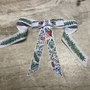 Custom Painted Bouquet Bow Ribbon - Etsy