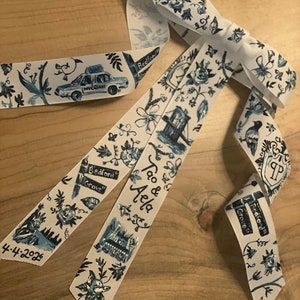 Custom Painted Toile Bouquet Bow Ribbon - Etsy