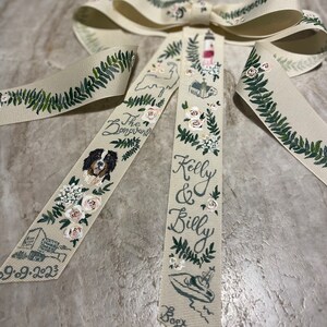 Custom Painted Bouquet Bow Ribbon - Etsy