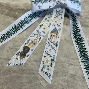 Custom Painted Bouquet Bow Ribbon - Etsy