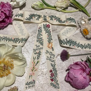 Custom Painted Bouquet Bow Ribbon - Etsy