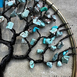 7 Turquoise Wire Tree of Life Wall Art Crystal Decor - Etsy
