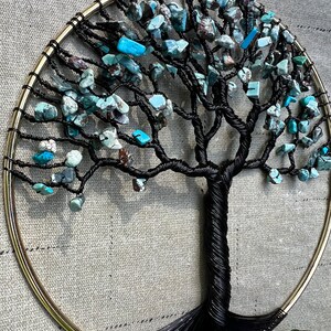 7 Turquoise Wire Tree of Life Wall Art Crystal Decor - Etsy