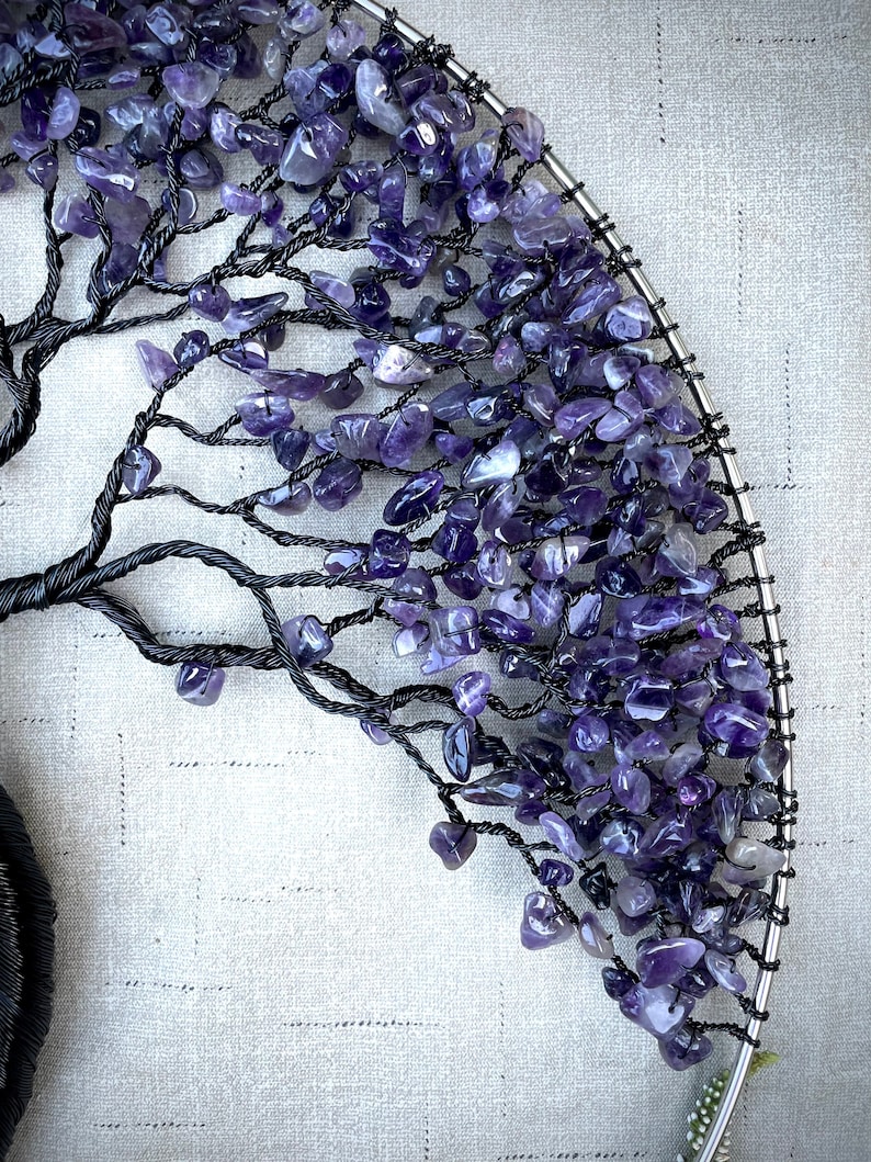 19” XXL Amethyst Wire Tree of Life Large Wall Decor/ Crystal Tree ...