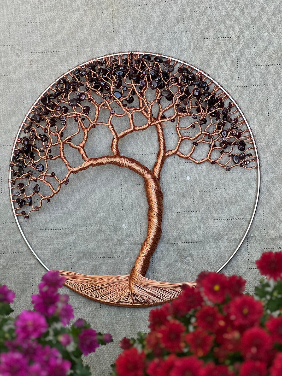12” Garnet on Copper Wire Tree of Life - Etsy