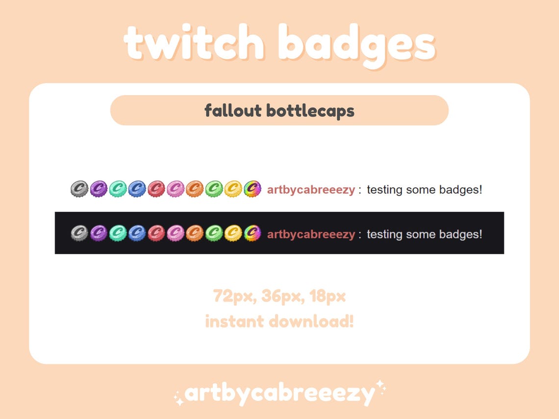 Bottlecap Pack - Fallout - Twitch Badges - Etsy