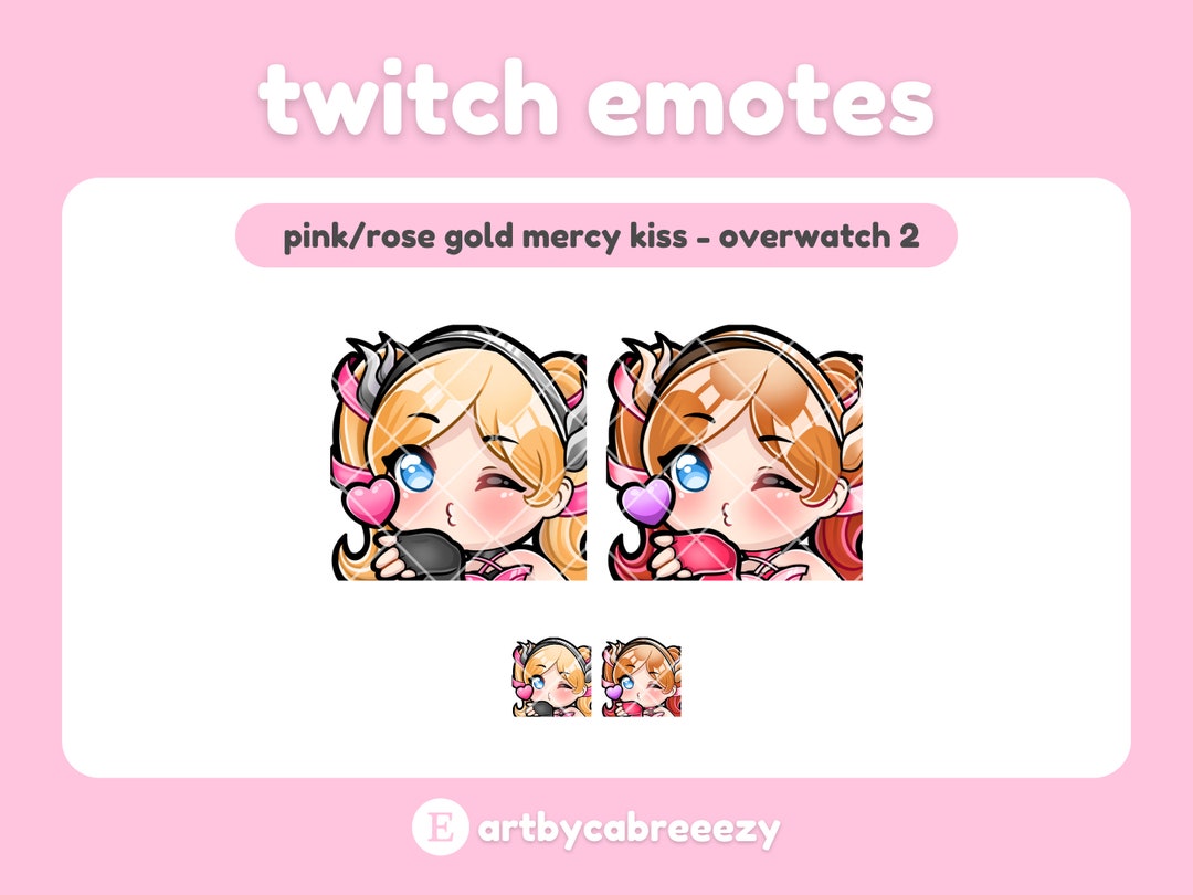Pink/rose Gold Mercy Kiss - Overwatch 2 - Twitch/discord Emotes - Etsy