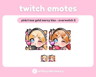 Mercy 'pink & Rose Pink' Emotes | Overwatch 2 | Emotes for Twitch ...