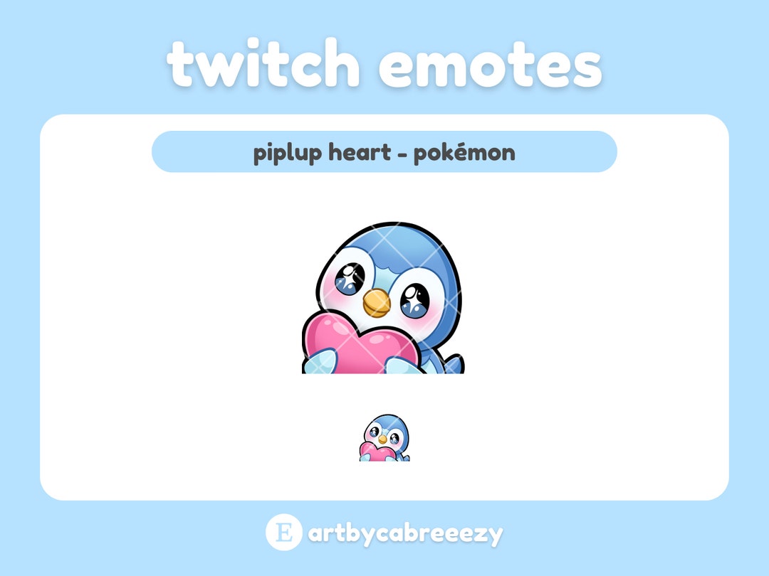 Piplup Love - Pokémon - Twitch/discord Emote - Etsy