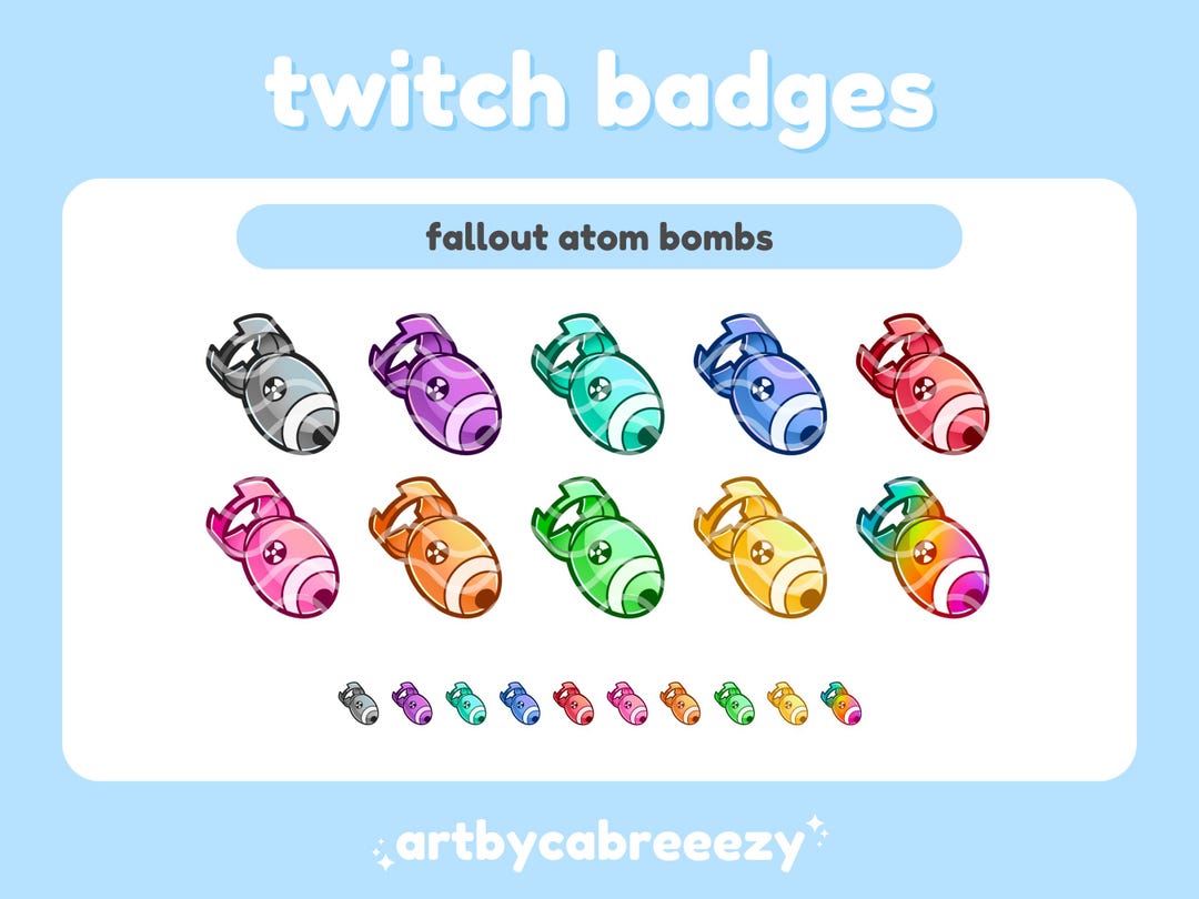 Atom Bomb Pack - Fallout - Twitch Badges - Etsy