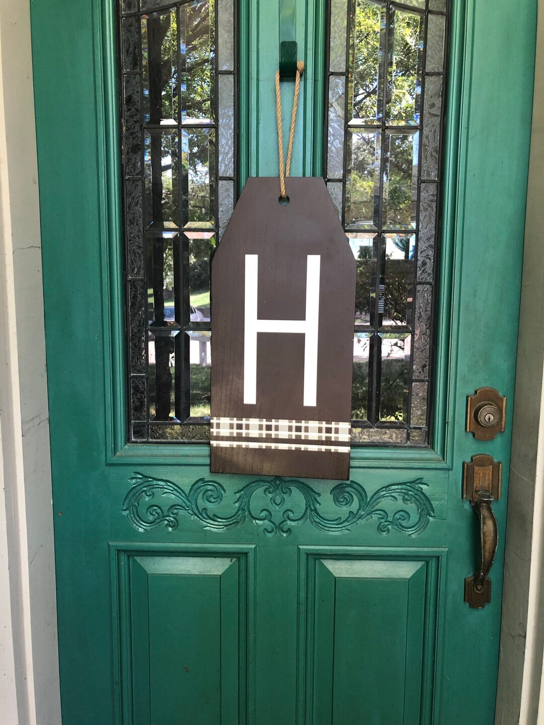 Door Gift Tag, Personalized Door Sign, H Door Sign, H Door Tag, H ...