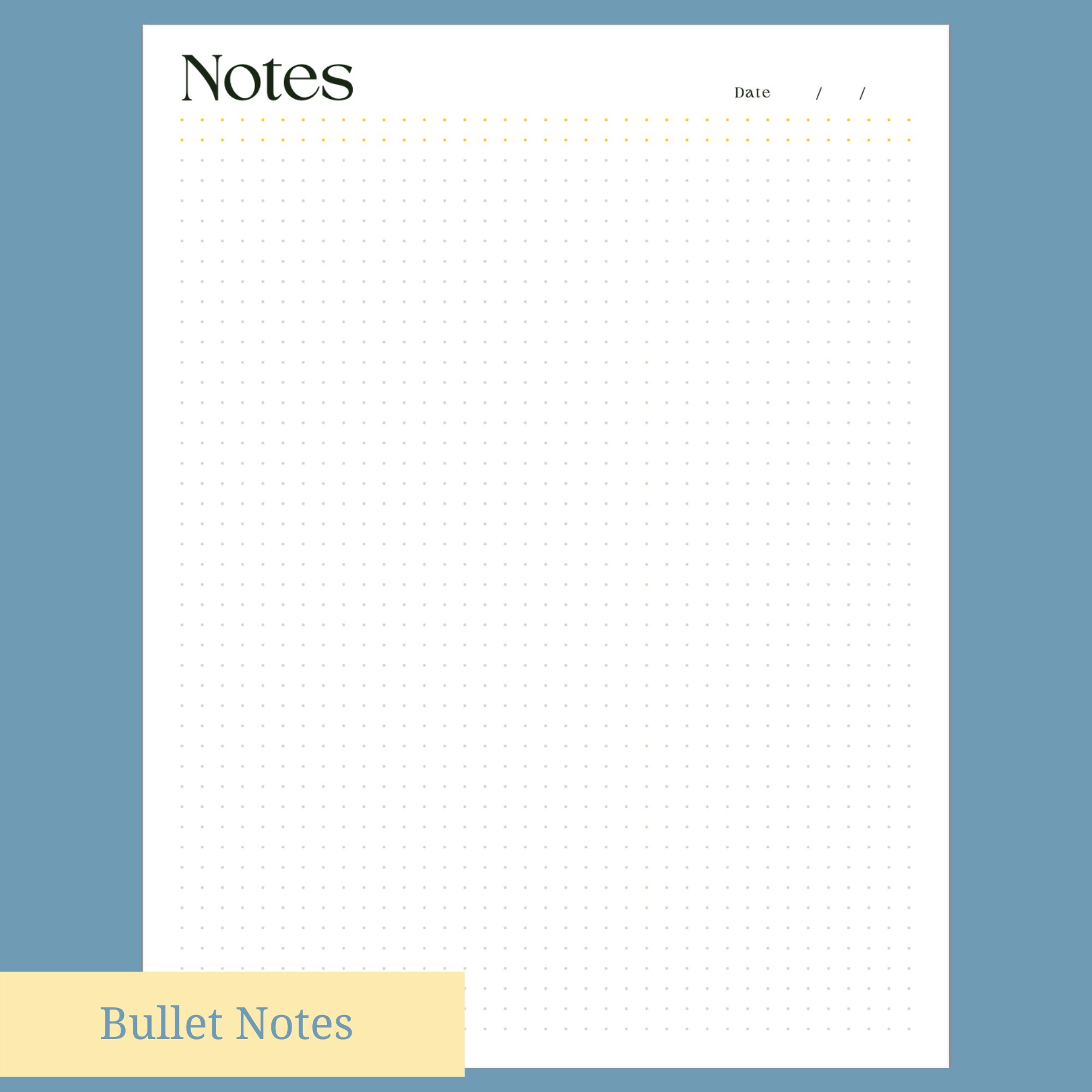 Printable Notes Sheets | Lined | Bullet | Grid | Brain Map Notes | PDF ...