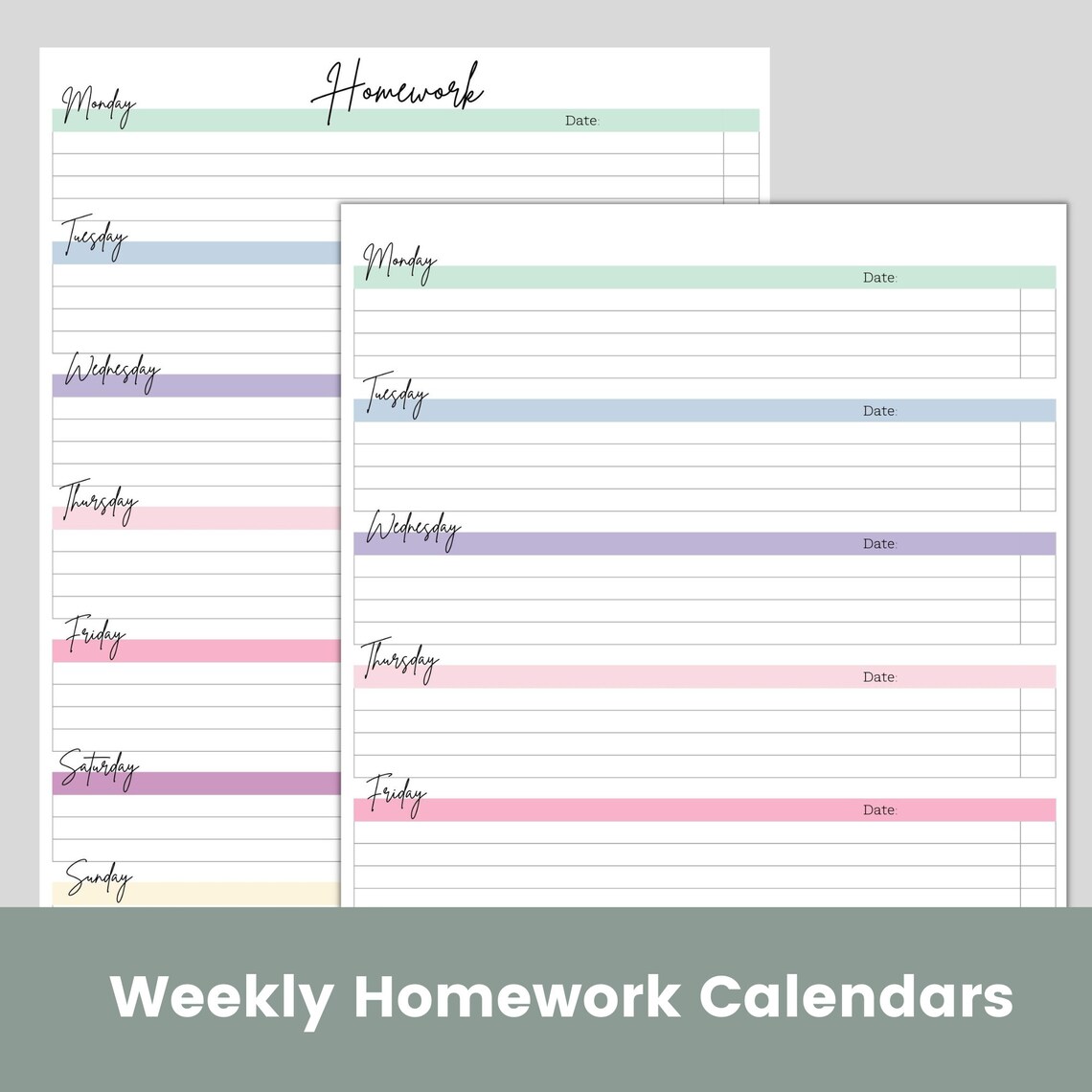 School and College Organization Printable | Homework Tracker ...