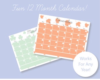 Blank Minimalistic Calendar Page Template DOWNLOAD - Etsy