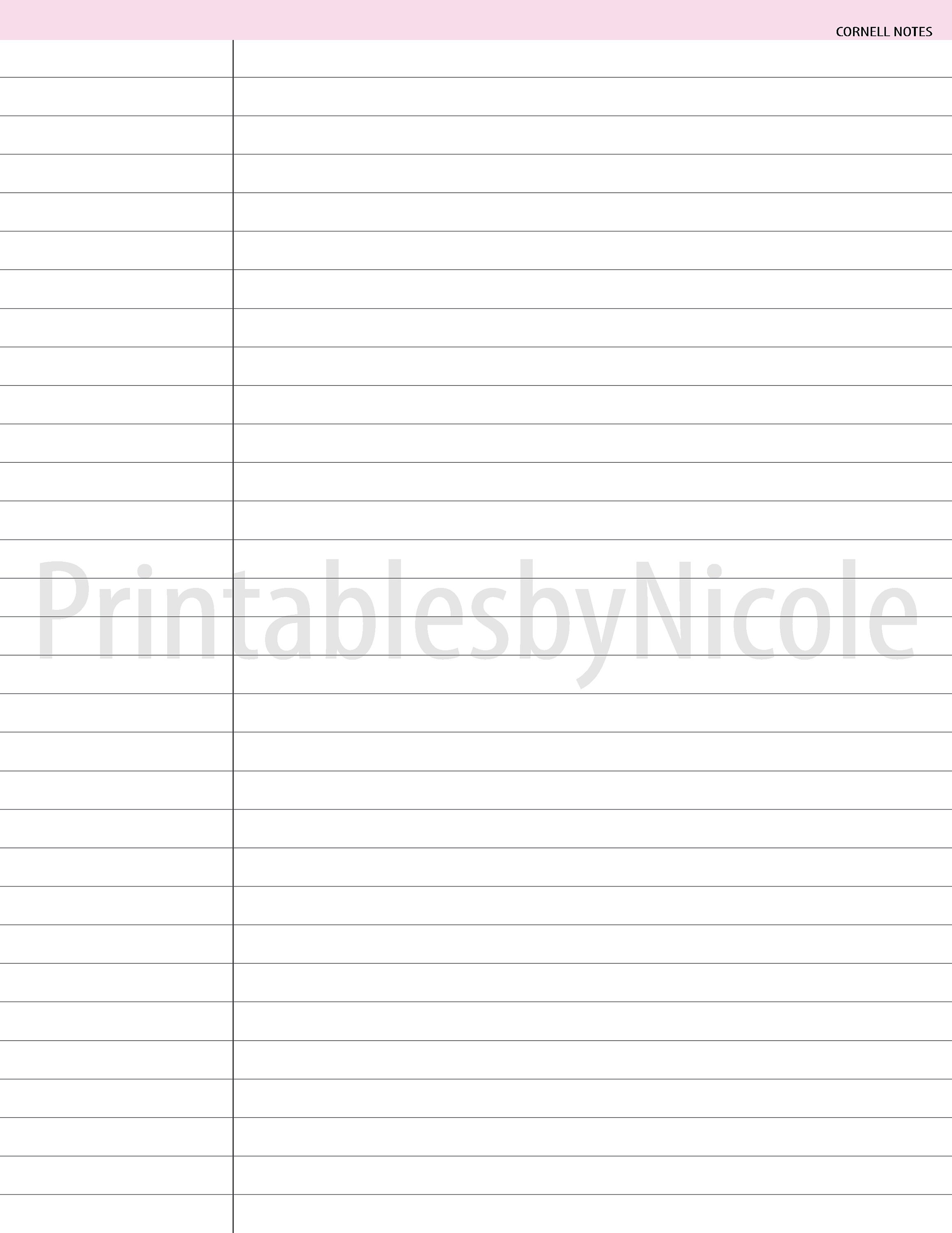 Printable Notes; Cornell Notes; Lined Notes; Graph Notes; Grid Notes ...