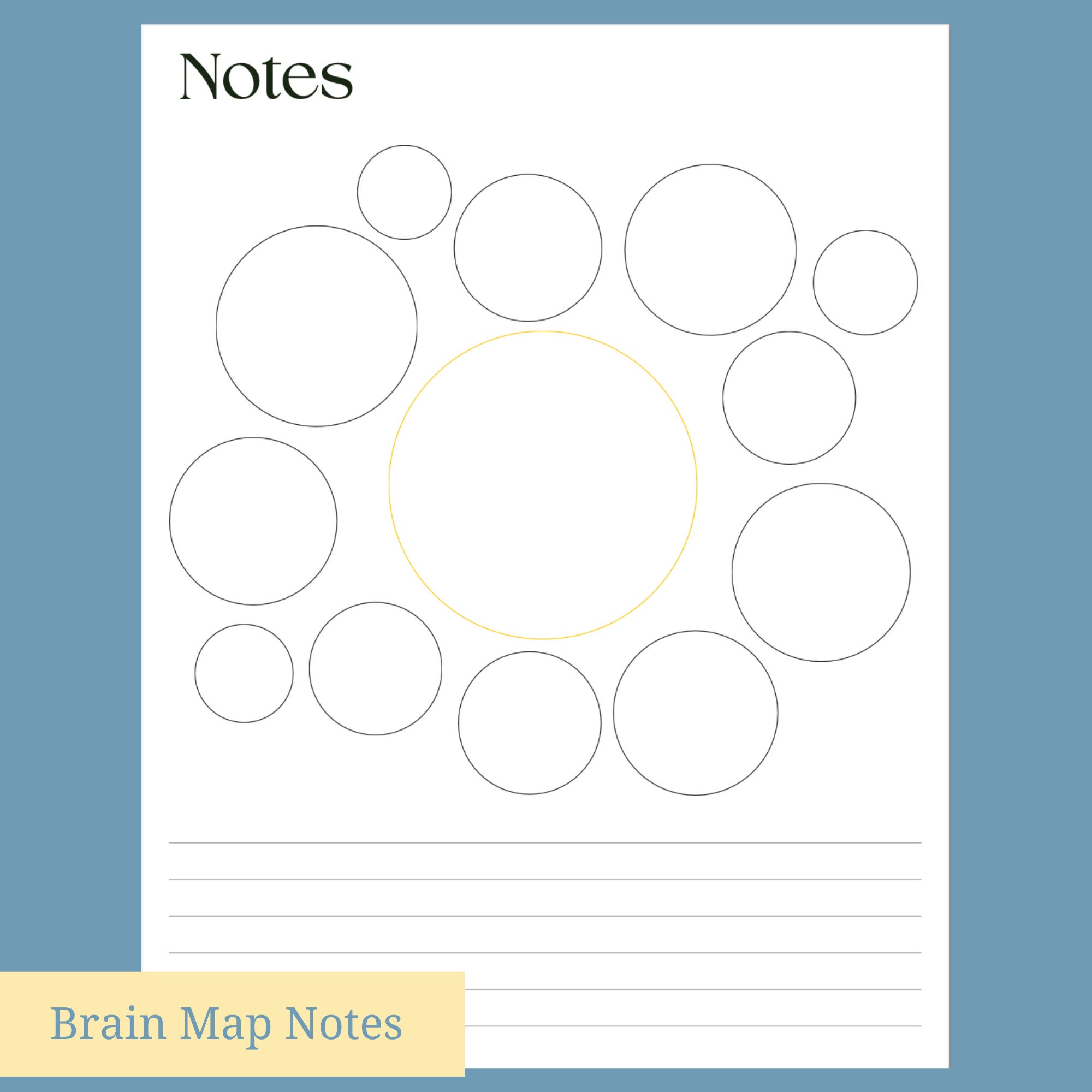 Printable Notes Sheets | Lined | Bullet | Grid | Brain Map Notes | PDF ...