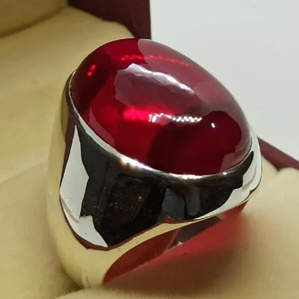 Ruby Men Ring - Etsy