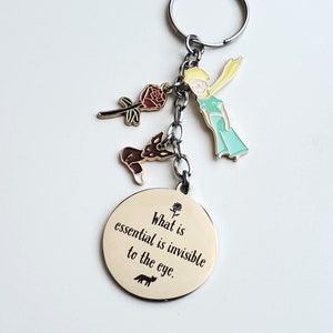 The Little Prince Laser Engraved Keychain - Enamel Keychain - Le Petit ...