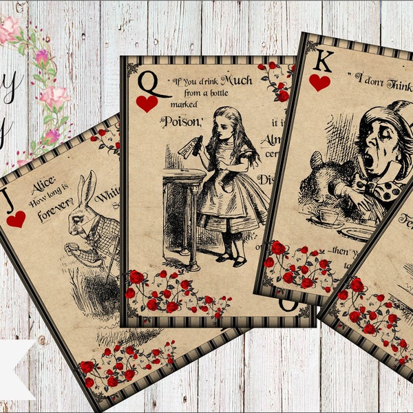 Alice in Wonderland Play Card - Etsy