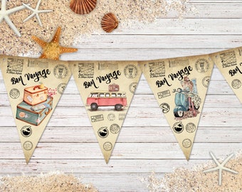 World Map Bunting. Map Garland Printable Map Banner Travel - Etsy
