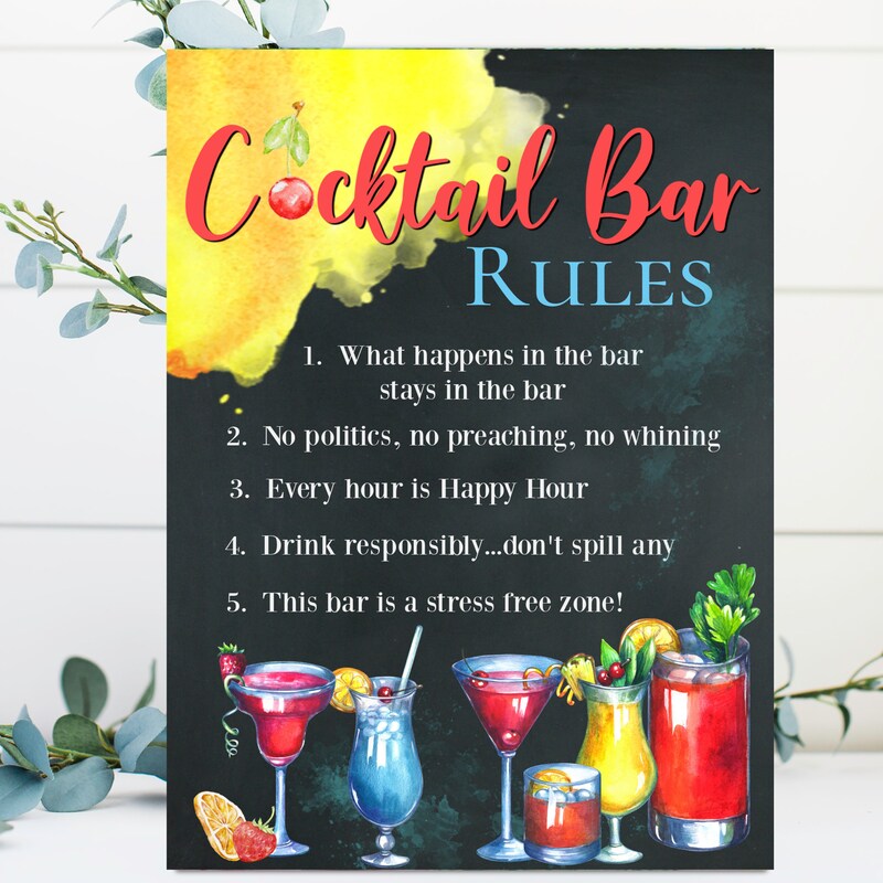 Bar Rules Sign - Etsy