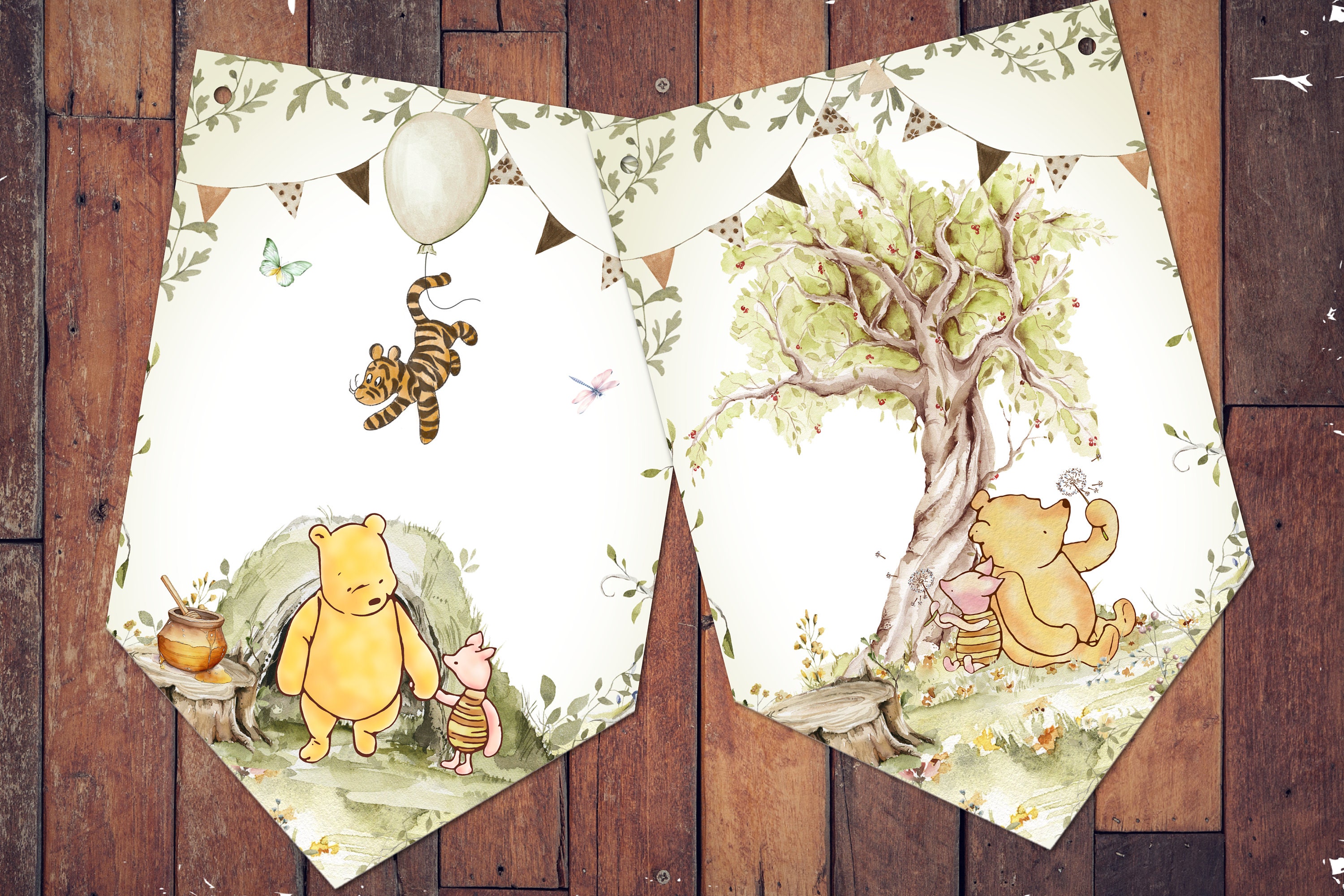 Winnie the Pooh Woodland Bunting Banner Room or Party Decoration ...