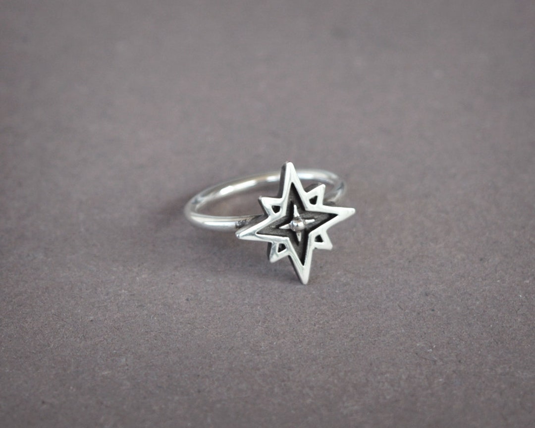 Star Ring in Sterling Silver Stackable Bohemian Ring Boho - Etsy