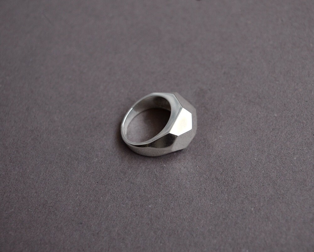 Faceted Statement Ring in Sterling Silver Big Ring Silver | Etsy