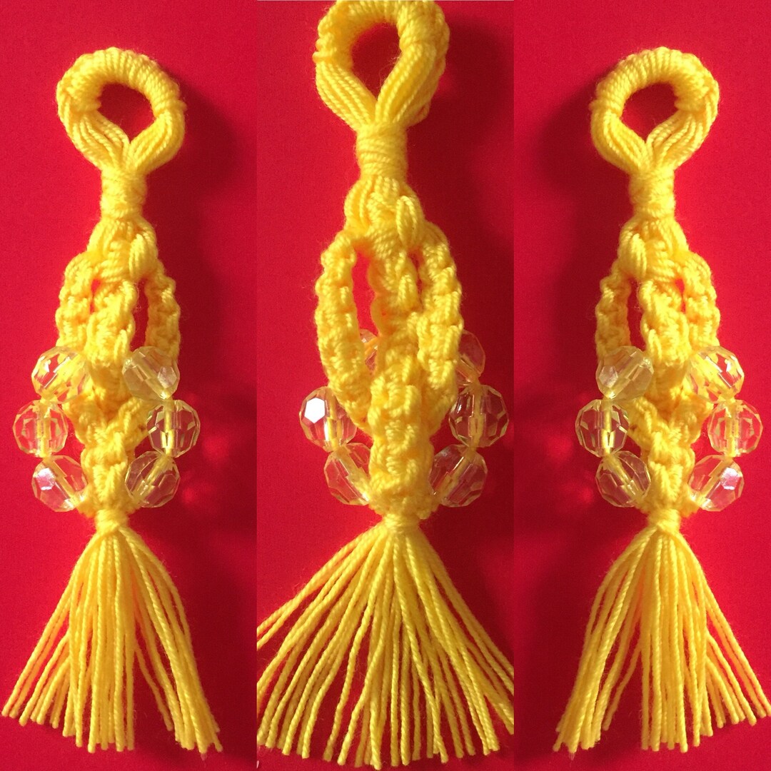 Macrame PDF Key Ring Pattern, Mini Macrame Key Ring Pattern, Easy ...