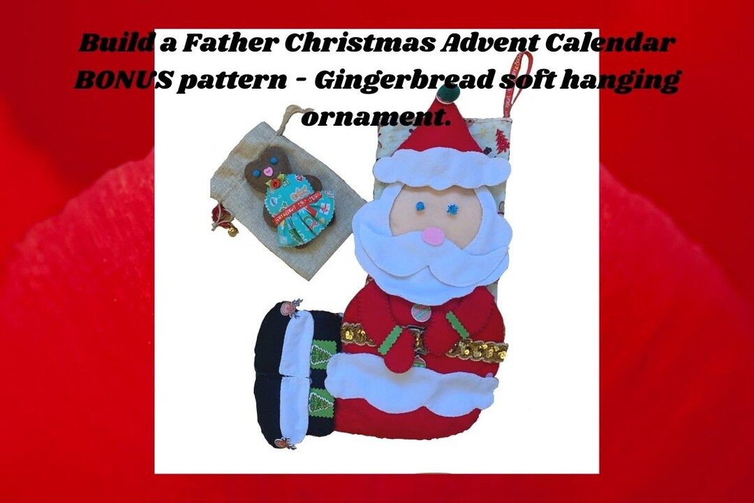Build a Santa Advent Calendar Pattern Christmas Stocking - Etsy