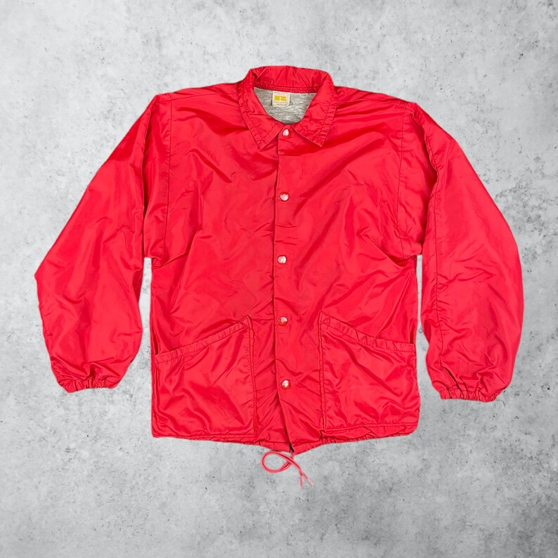 Red 70s Russell Softball Patch Coach Jacket - Etsy