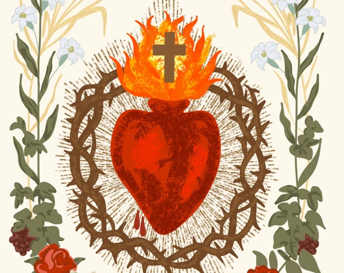 Sacred Heart of Jesus Fine Art Print, Catholic Art, Gifts for Catholics ...