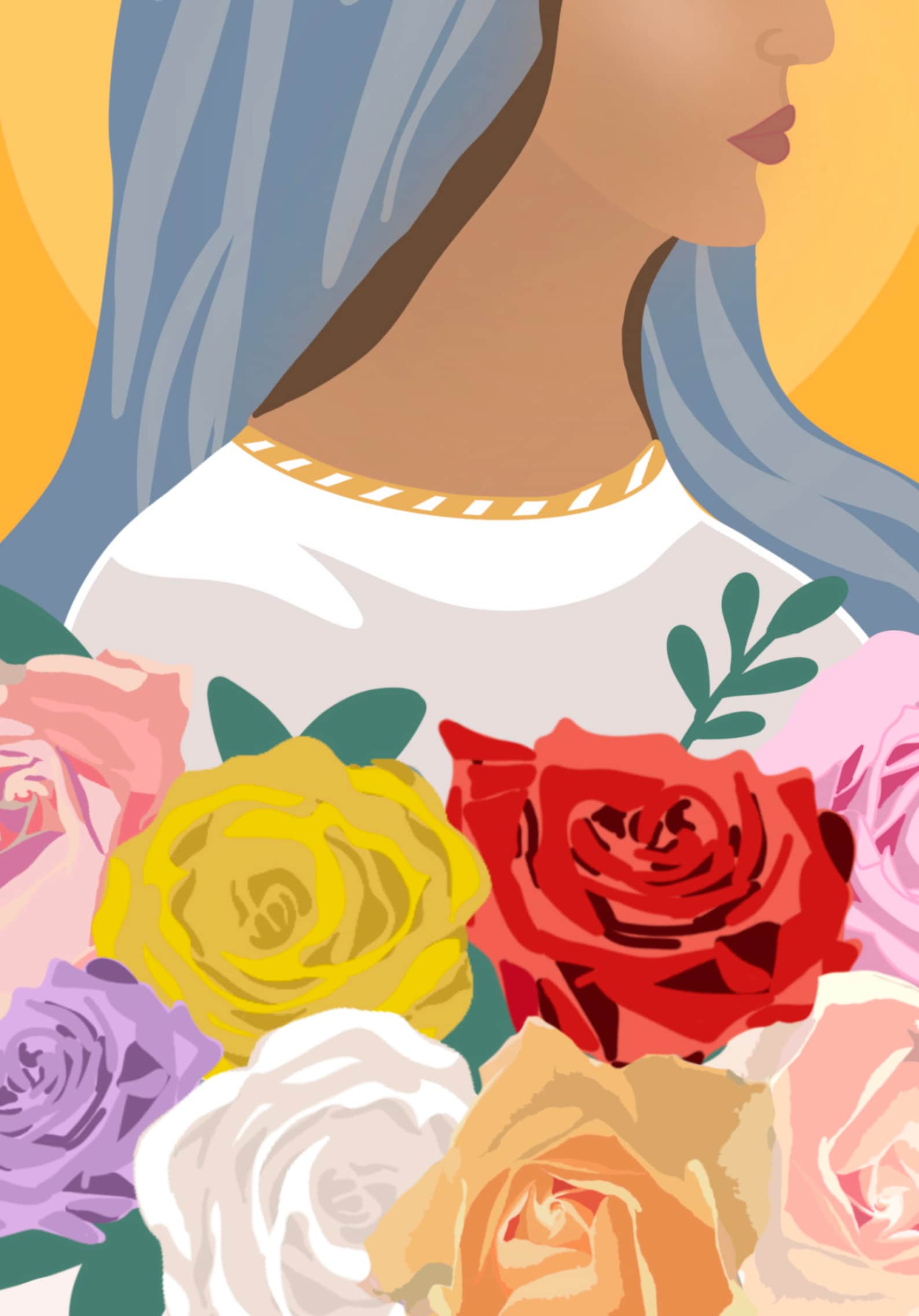 Mystical Rose Portrait, Rosa Mystica, Catholic Art, Gifts for Catholics ...