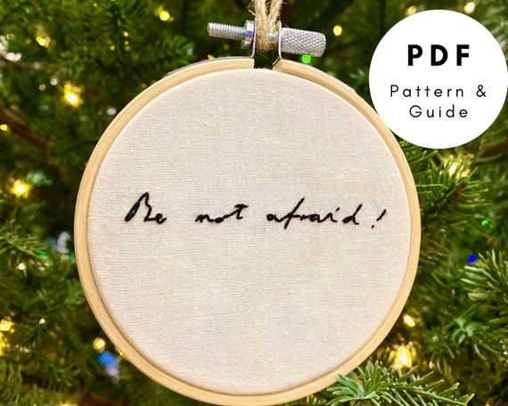Be Not Afraid Hand Embroidery Design Embroidered Hand | Etsy