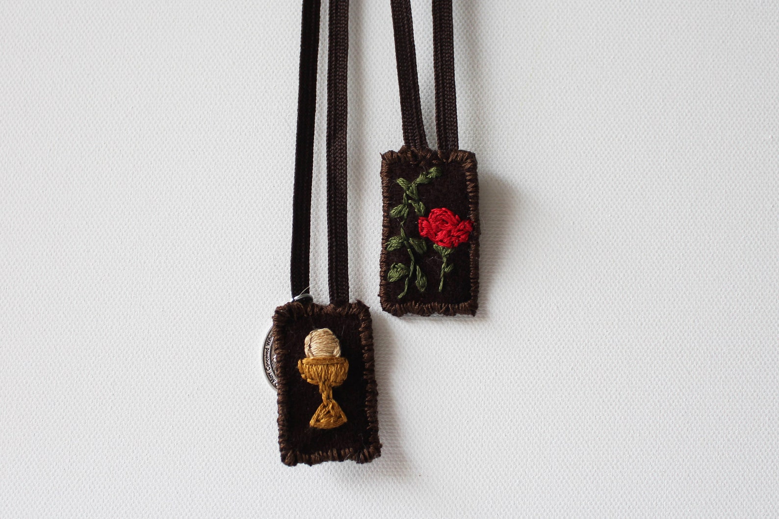Custom 100% Brown Wool Catholic Scapular, Brown Scapular, Catholic ...