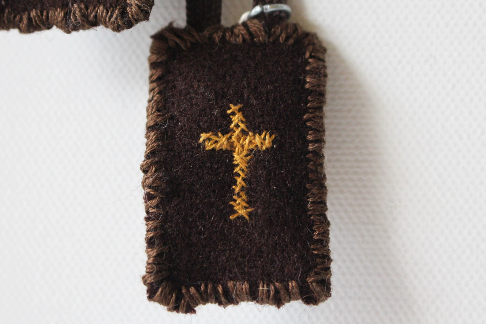 Custom 100% Brown Wool Catholic Scapular, Brown Scapular, Catholic ...