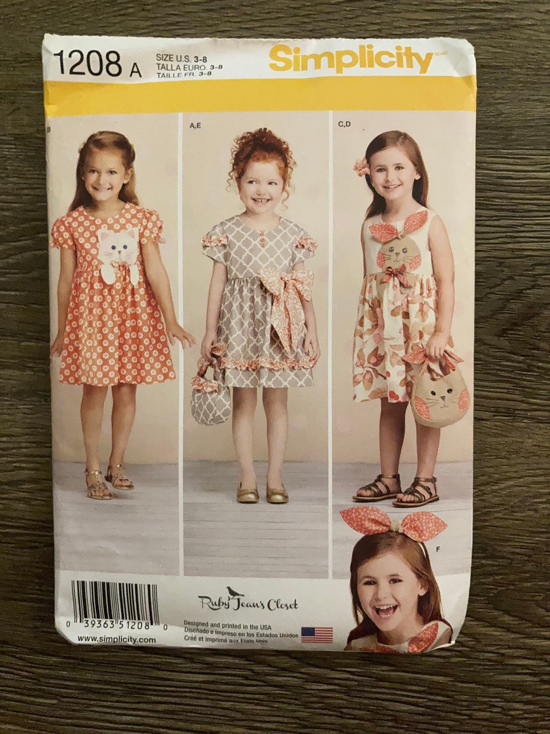 Simplicity Pattern 1208 - Etsy