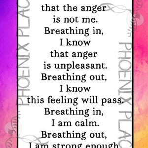Anger Mantra Emotional Regulation Art Print (digital Download) - Etsy
